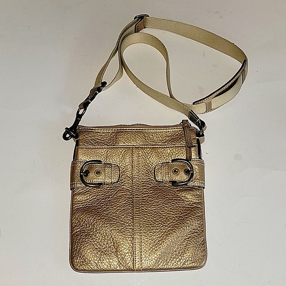 Coach | Bags | Coach Soho Creed 4276 Gold Leather Swing Mini Messenger ...